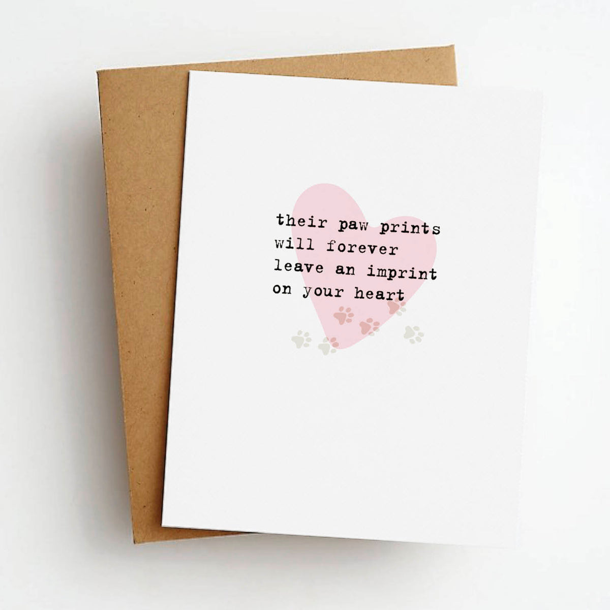 paw prints pet sympathy greeting card - skel & co. – Skel & Co.
